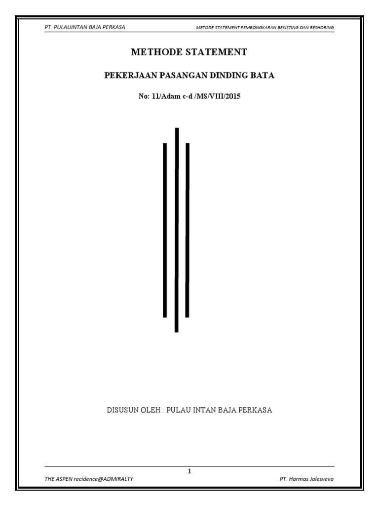 Methode Statement Pekerjaan Pelaksanaan Pengecoran Dan Pemakaian ...