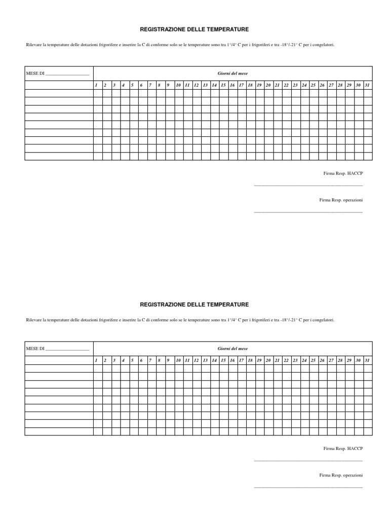 Registrazione Delle Temperature | PDF