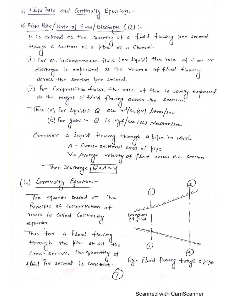 Flow Rate and Continuity Equation | PDF