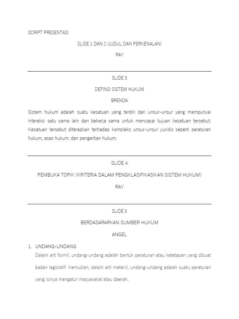 Script Presentasi | PDF