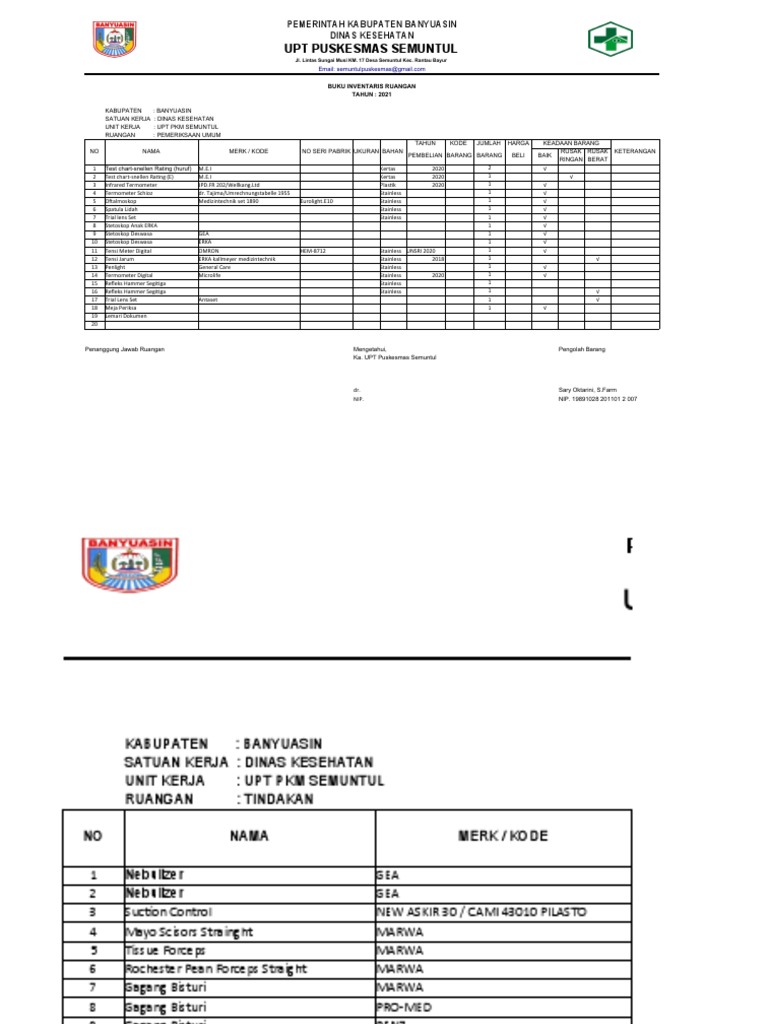 KARTU INVENTARIS RUANGAN | PDF