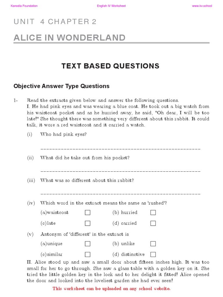 Alice in Wonderland | PDF | Alice (Alice's Adventures In Wonderland ...