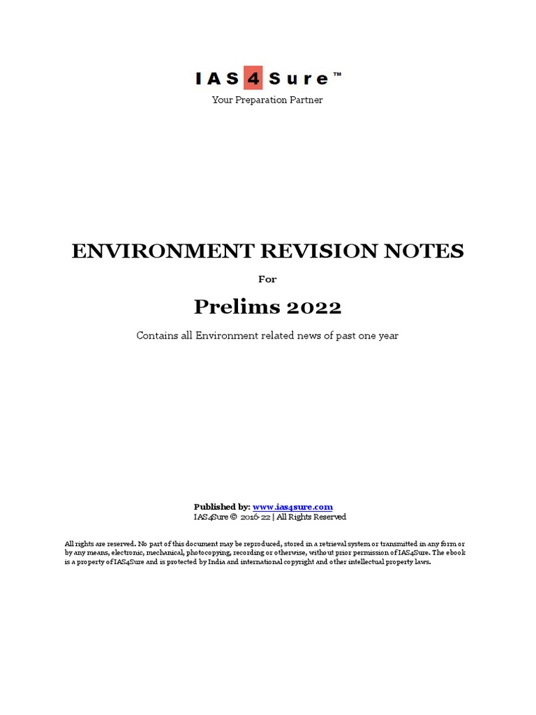 IAS4Sure Environment Notes For Prelims 2022 | PDF | Cites | United ... IAS4Sure Environment Notes For Prelims 2022 | PDF | Cites | United ...