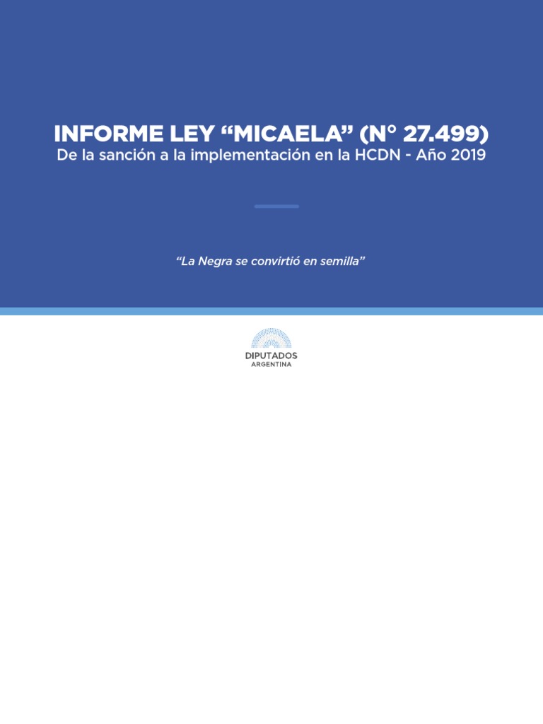 Informe Ley Micaela | PDF | La violencia contra las mujeres | Discriminación