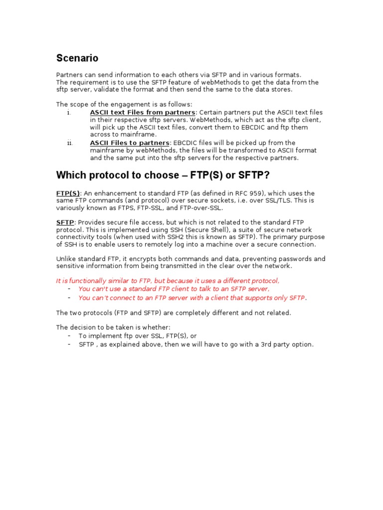 SFTP Webmethods Understandingdoc | PDF | File Transfer Protocol | Application Layer Protocols