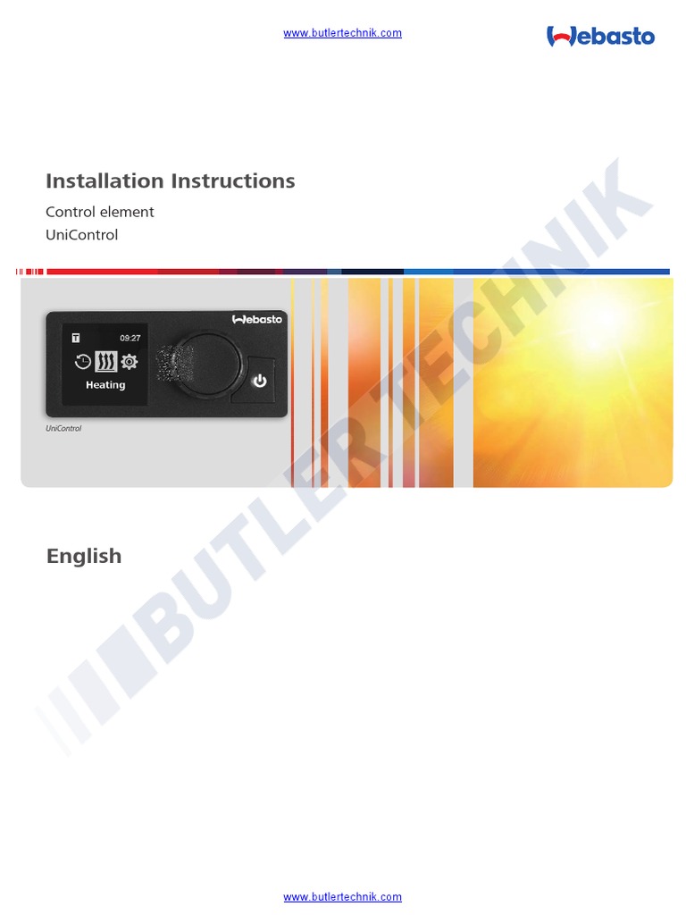 Webasto UniControl Installation Instructions | PDF | Switch ...