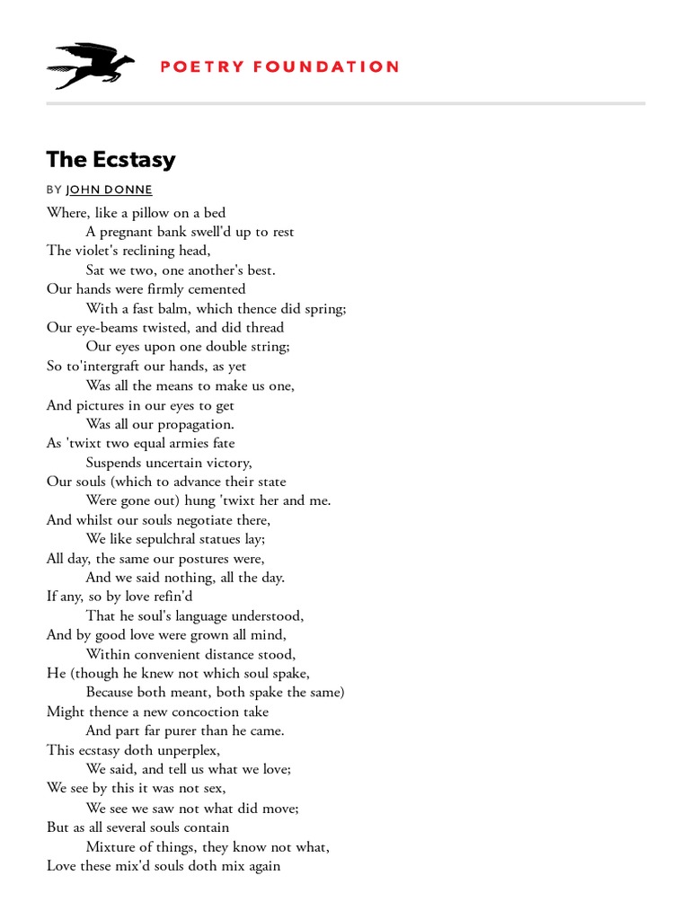 The Ecstasy by John Donne - Poetry Foundation | PDF