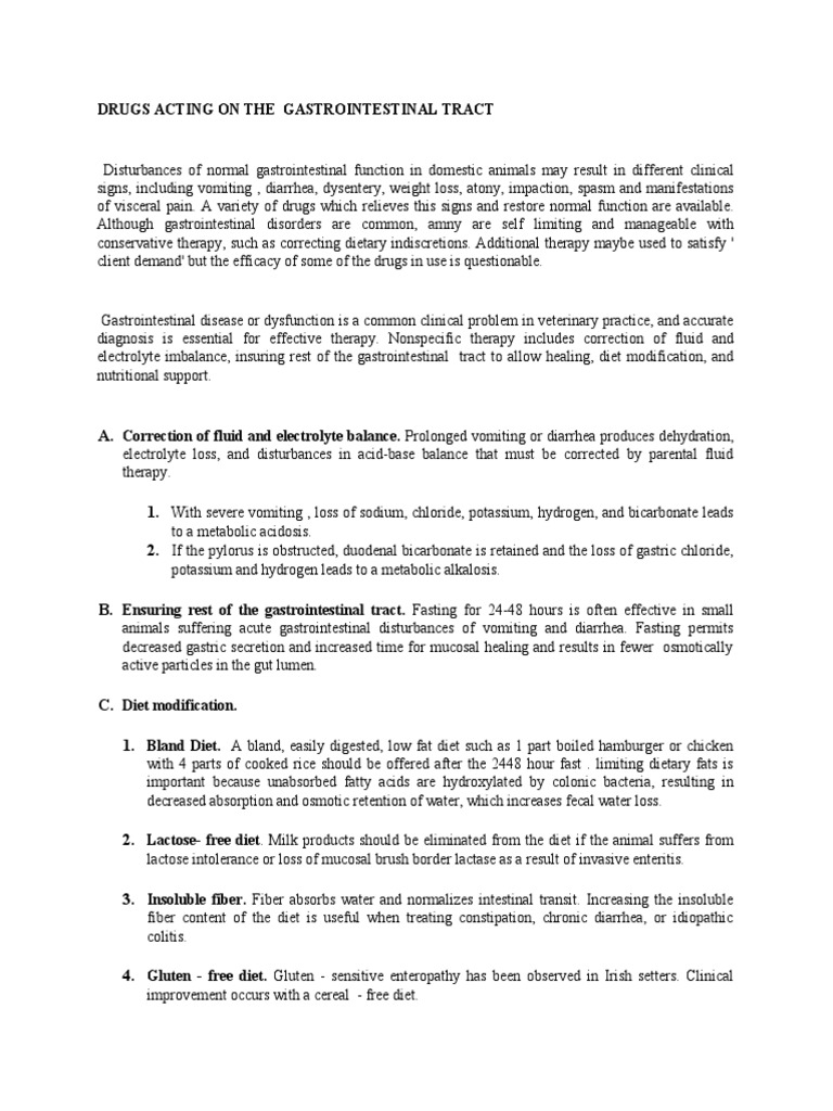 Drugs Acting On The Gastrointestinal Tract | Download Free PDF ...