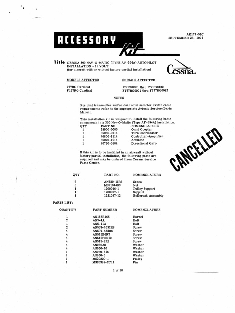 Cessna 300 Old Af-394 | PDF