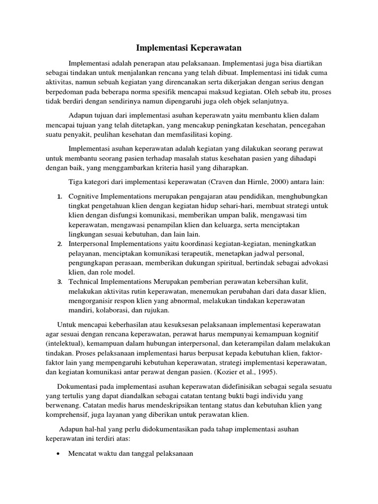 Implementasi Keperawatan | PDF
