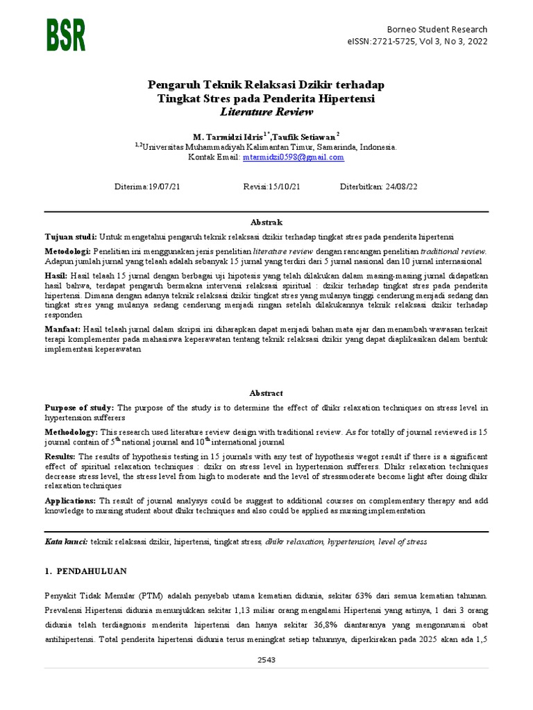 eISSN:2721 Borneo Student Research eISSN:2721-5725, Vol 3, No 3, 2022 | PDF