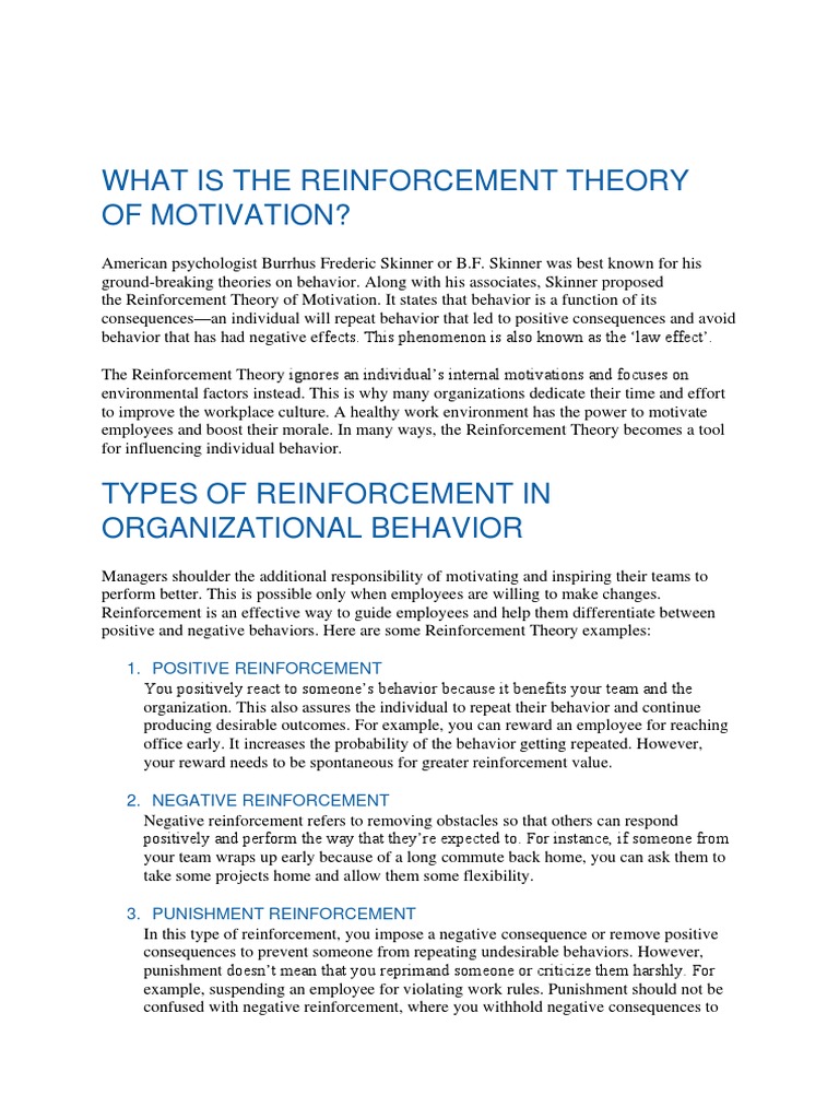 Ob Reinforcement | PDF | Reinforcement | Motivation