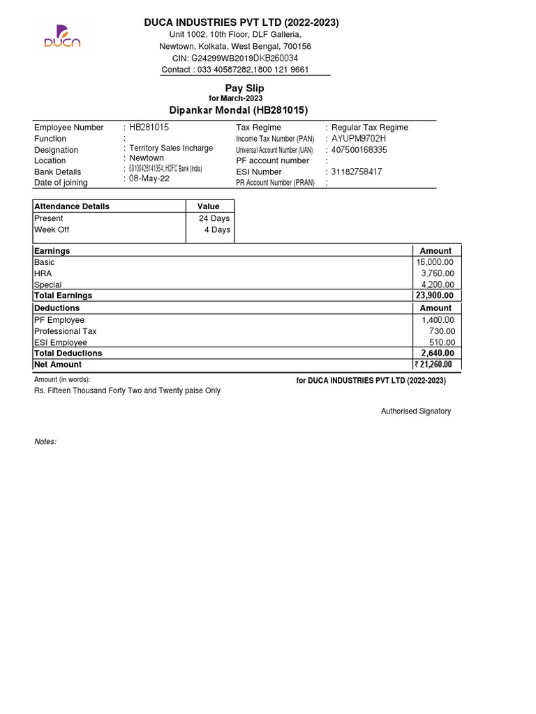 Pay Slip Dipankar Mondal 02 | PDF | Economies | Money Pay Slip Dipankar Mondal 02 | PDF | Economies | Money