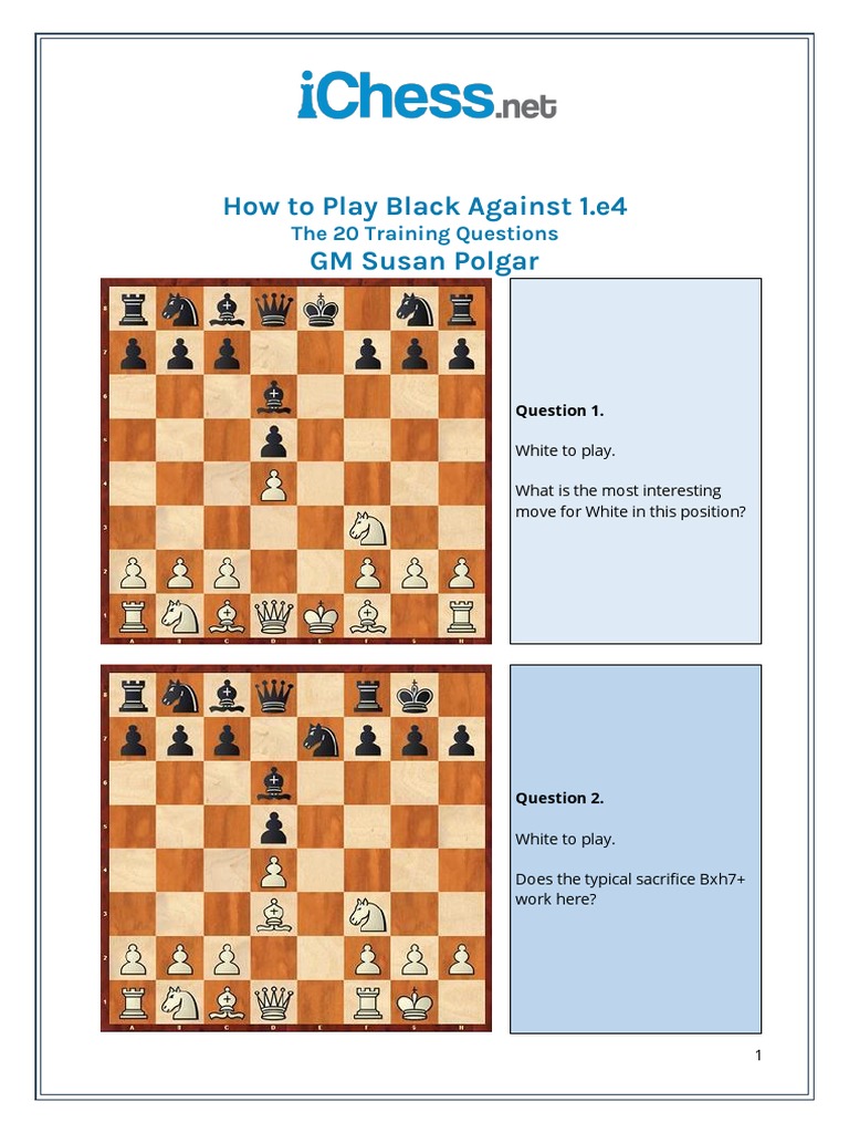 Puzzles - How To Play Black Against 1e4 | PDF | Board Games | Chess