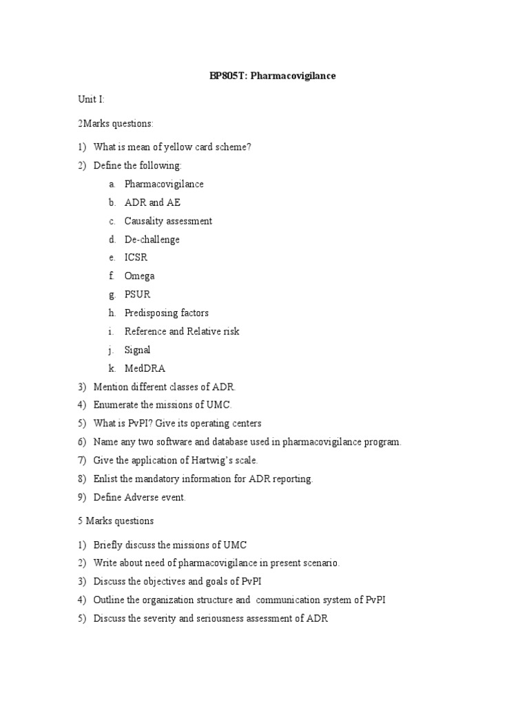 Unit I Ii Question Bank Pdf