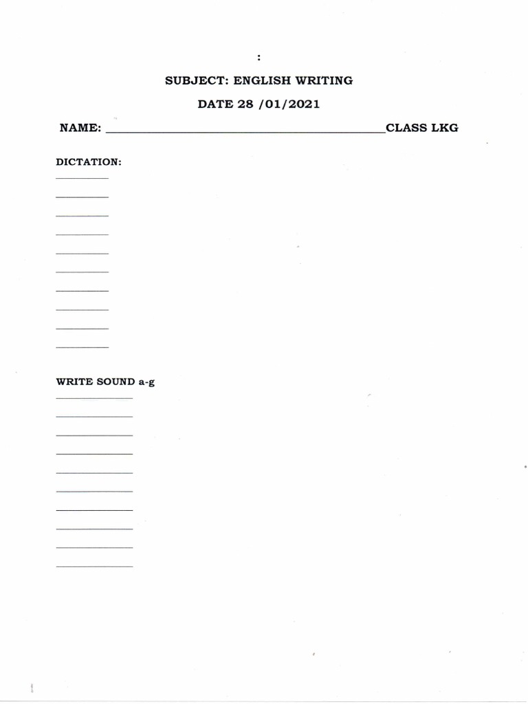 LKG English Writing | PDF