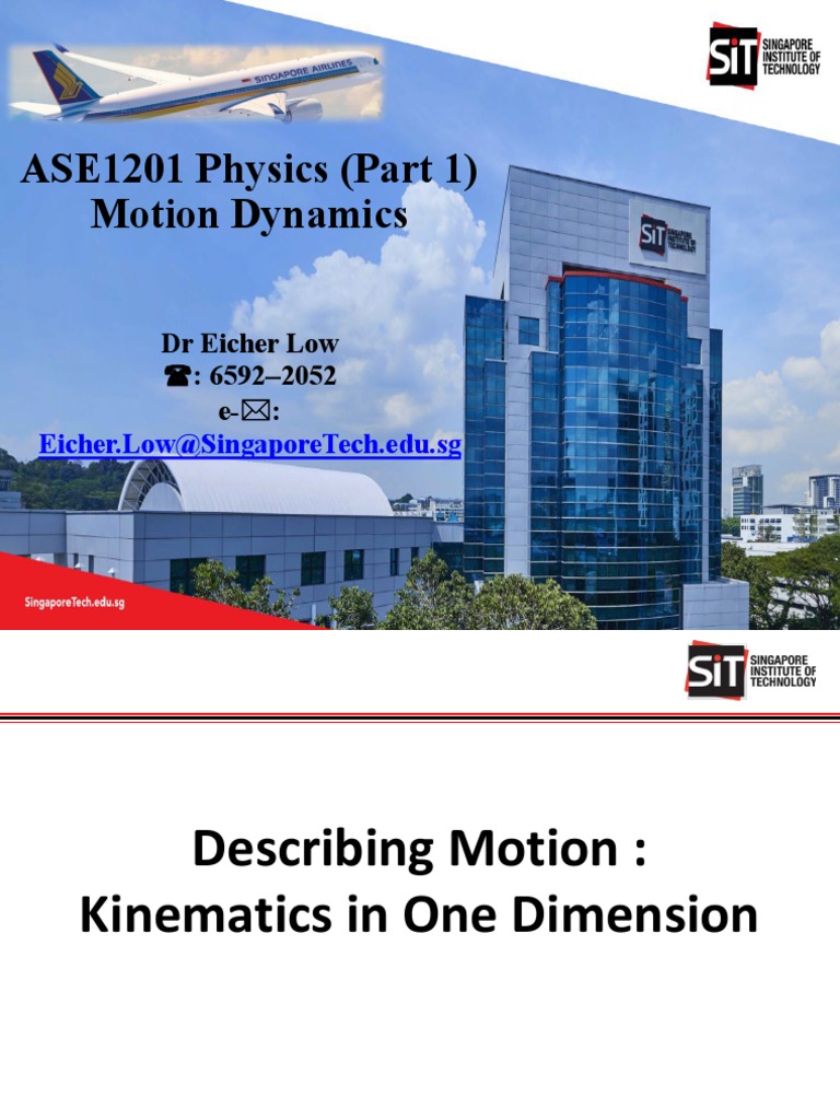 Lecture 3 Kinematics in One Dimension - Student | PDF | Velocity | Acceleration