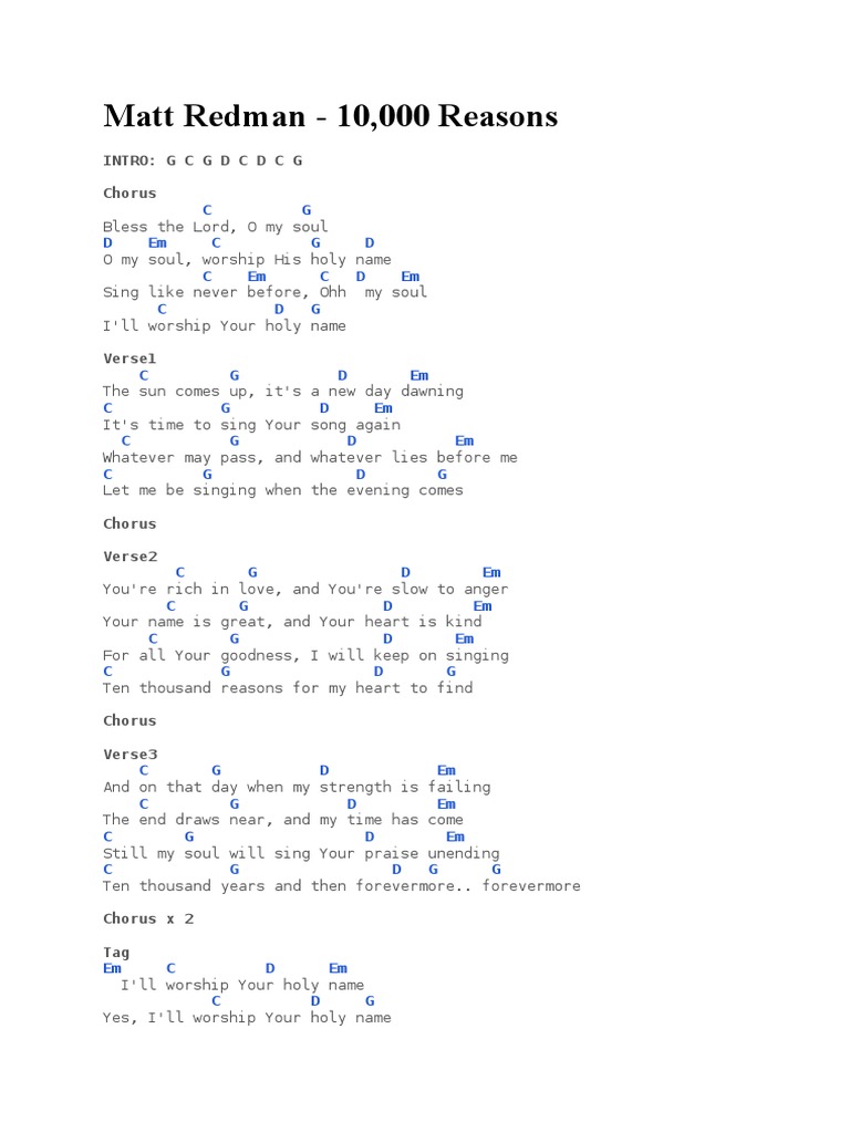 Matt Redman - 10,000 Reasons | PDF