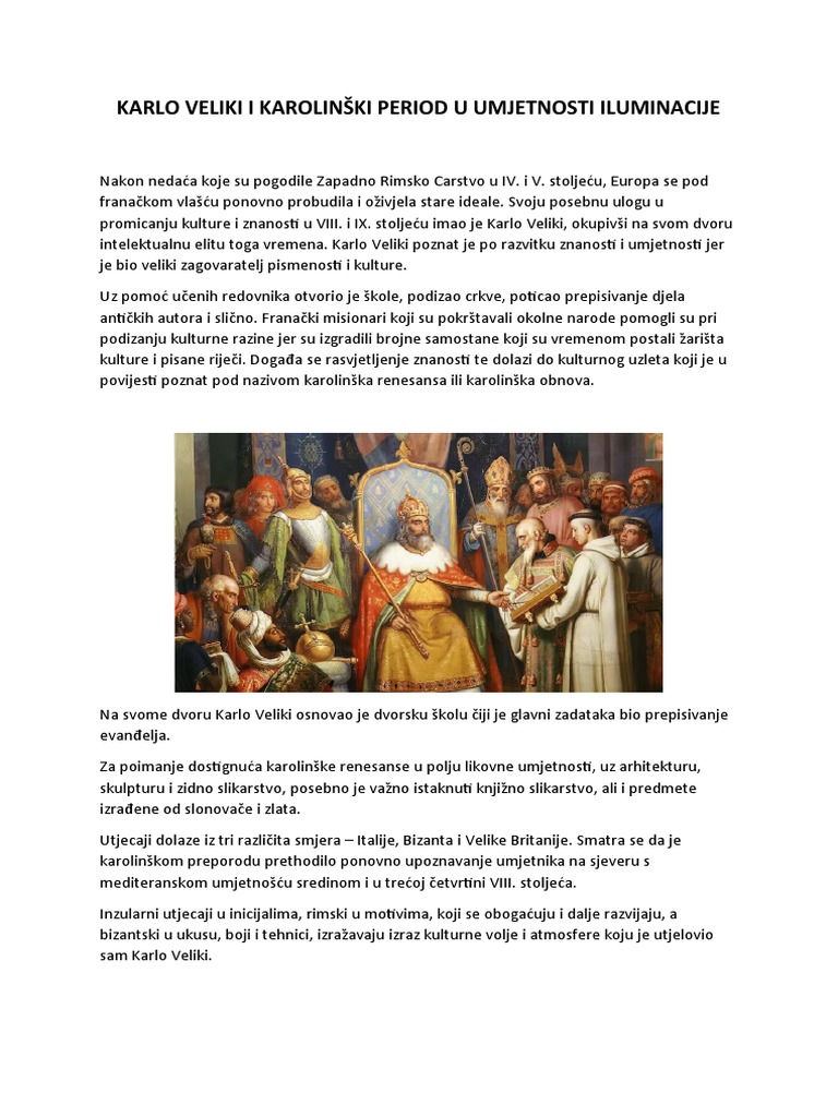 Karlo Veliki I Karolinški Period U Umjetnosti Iluminacije | PDF