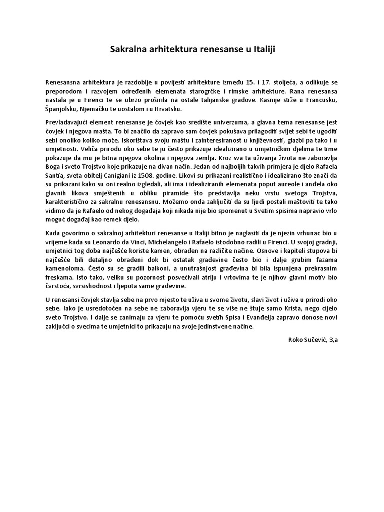 Sakralna Arhitektura Renesanse U Italiji | PDF