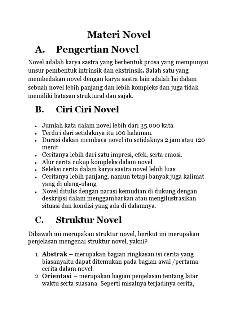 Materi Novel | PDF