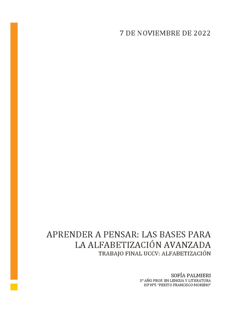 Análisis Del Texto Aprender A Pensar | PDF | Literatura | Enseñando
