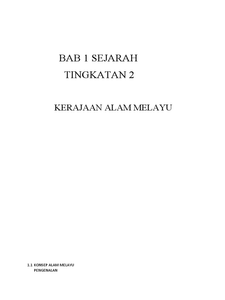 Bab 1 Sejarah Tingkatan 2 | PDF
