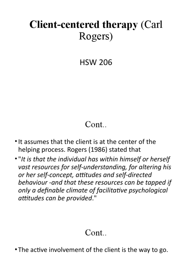 Client-Centered Therapy (Carl Rogers) | PDF | Psychotherapy | Self Concept