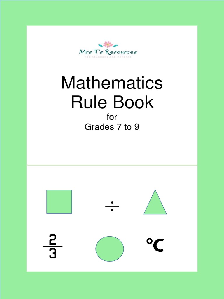 Grade 7 9 Mathematics Rule Book Grade 7 To 9 | PDF | Triangle | Line ...