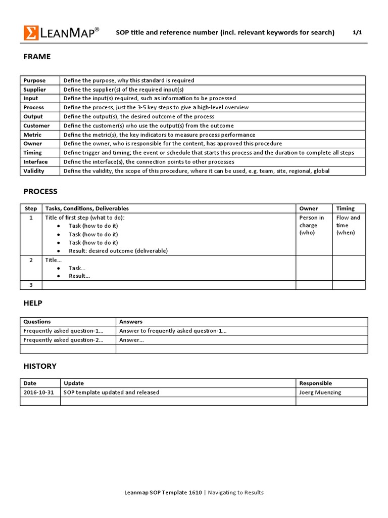 Leanmap SOP Template | PDF