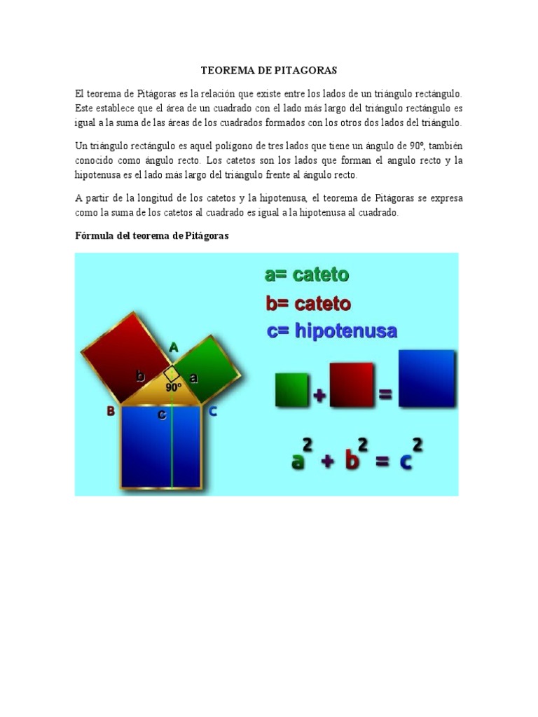 Teorema de Pitagoras | PDF | Funciones trigonométricas | Triángulo