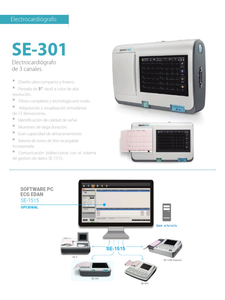 Electrocardiografo - Se 301 | PDF | Ingeniería Informática | Ingenieria Eléctrica