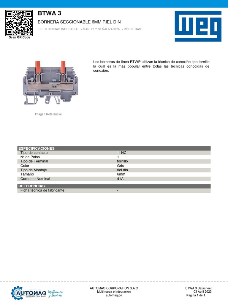 Borna Corta Circuito BTWA3 | PDF