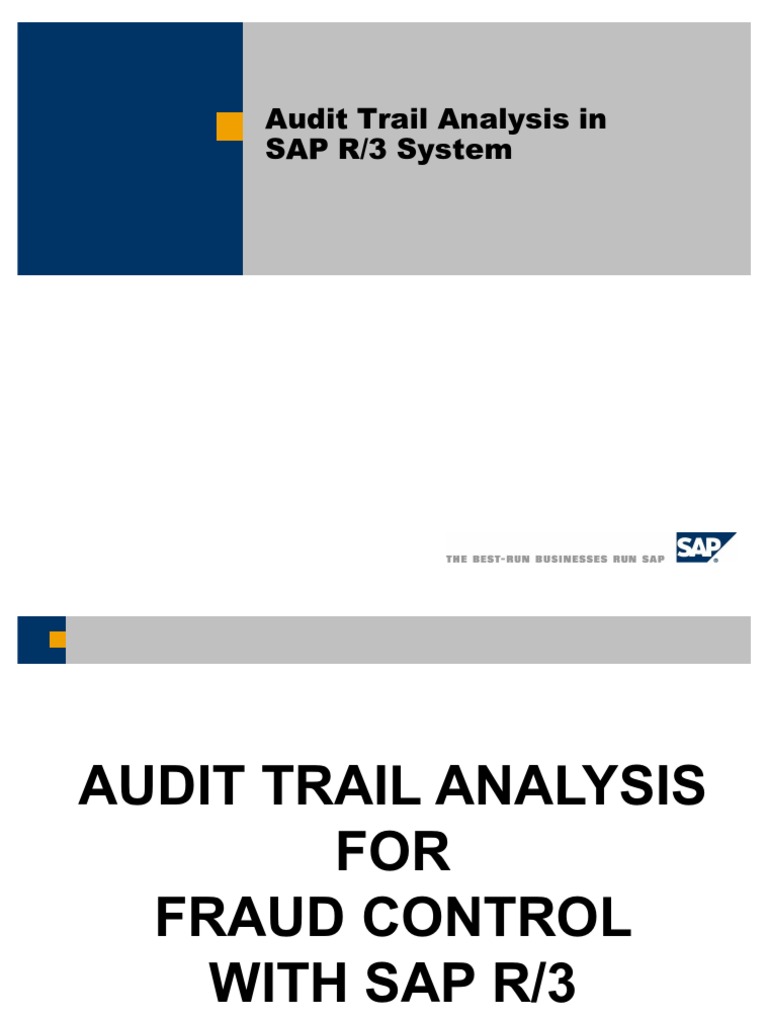 Audit Trail Analysis in SAP R3 System | PDF | Computers | Technology ...