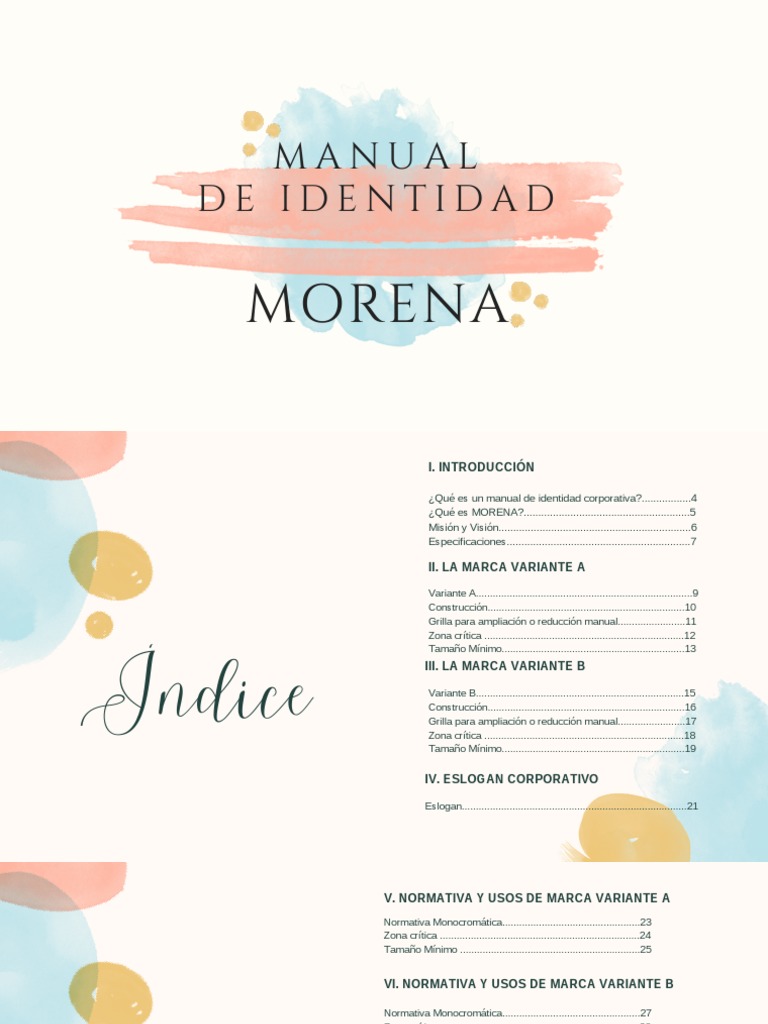 Manual de Identidad Corporativa MORENA | PDF | Marca | Calidad (comercial)