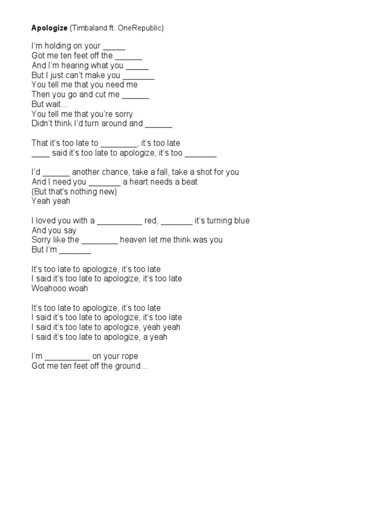 Apologize Listening Comprehension | PDF