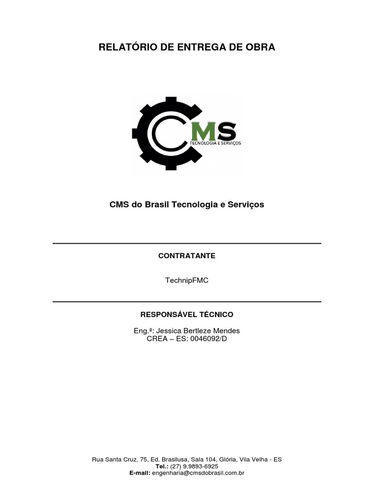 Relatório de Entrega de Atividade - Telhado Fábrica - Rev00 | PDF ...