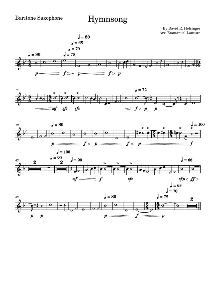 Hymsong Baritone - Saxophone | PDF
