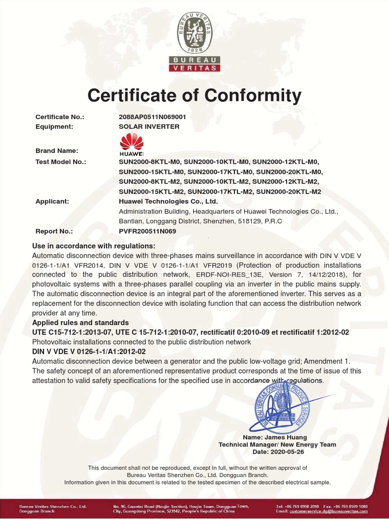 Certificate of Conformity: Use in Accordance With Regulations | PDF ...
