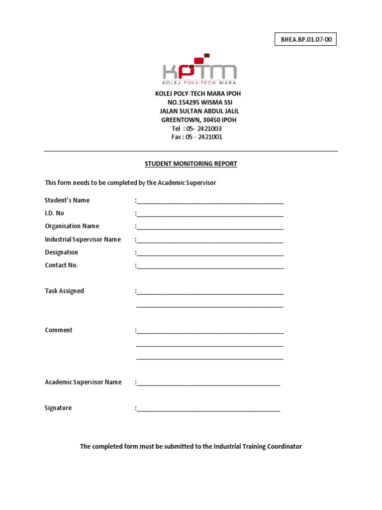 Monitoring Form | PDF