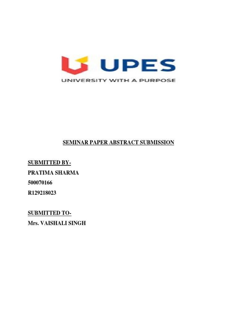 Seminar Paper Abstract Submission | PDF