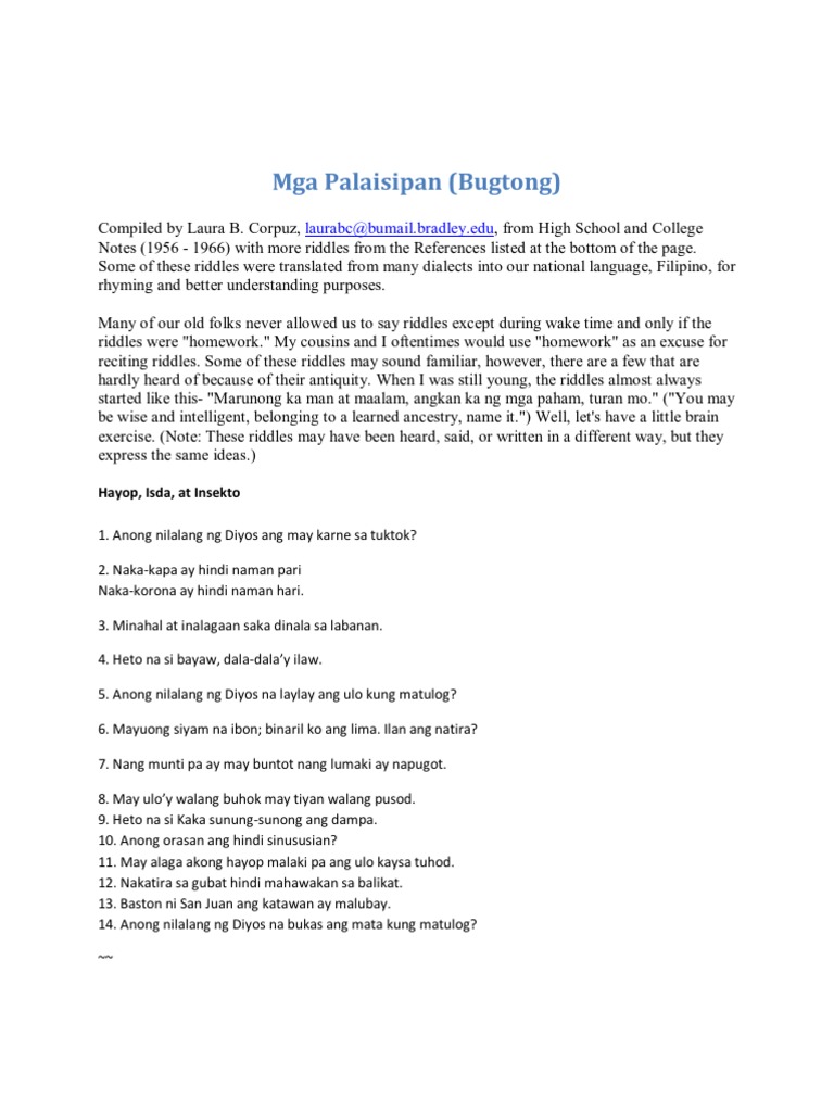 Mga Palaisipan | PDF