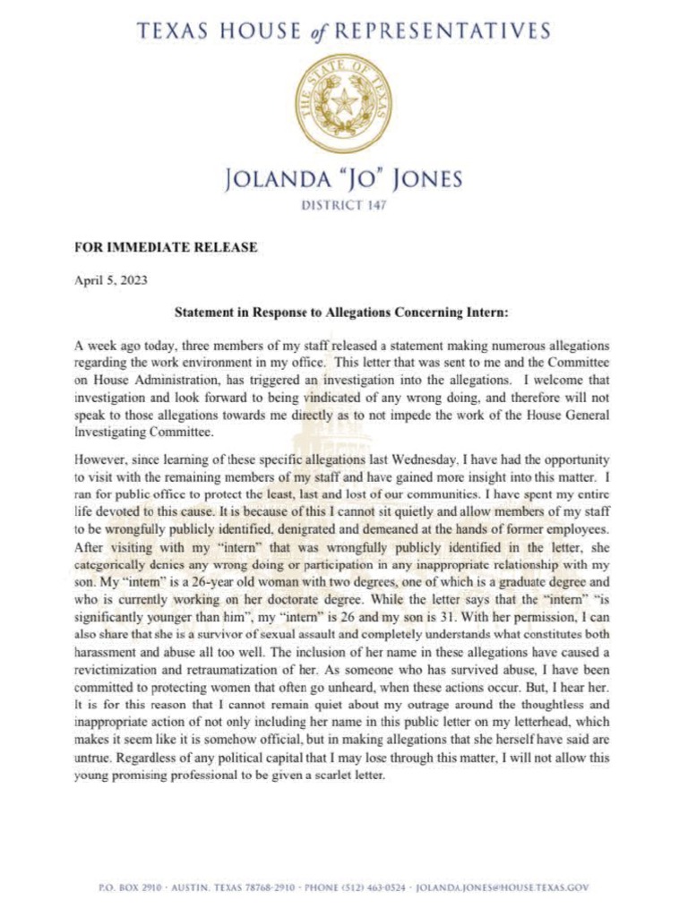 Jones Letter Full | PDF