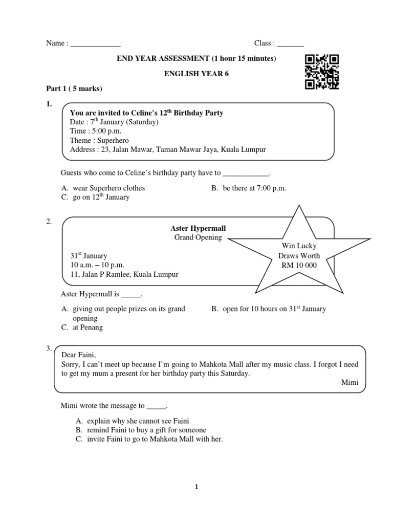 2022 Suggested UASA Year 6 Set 2 (2) | PDF