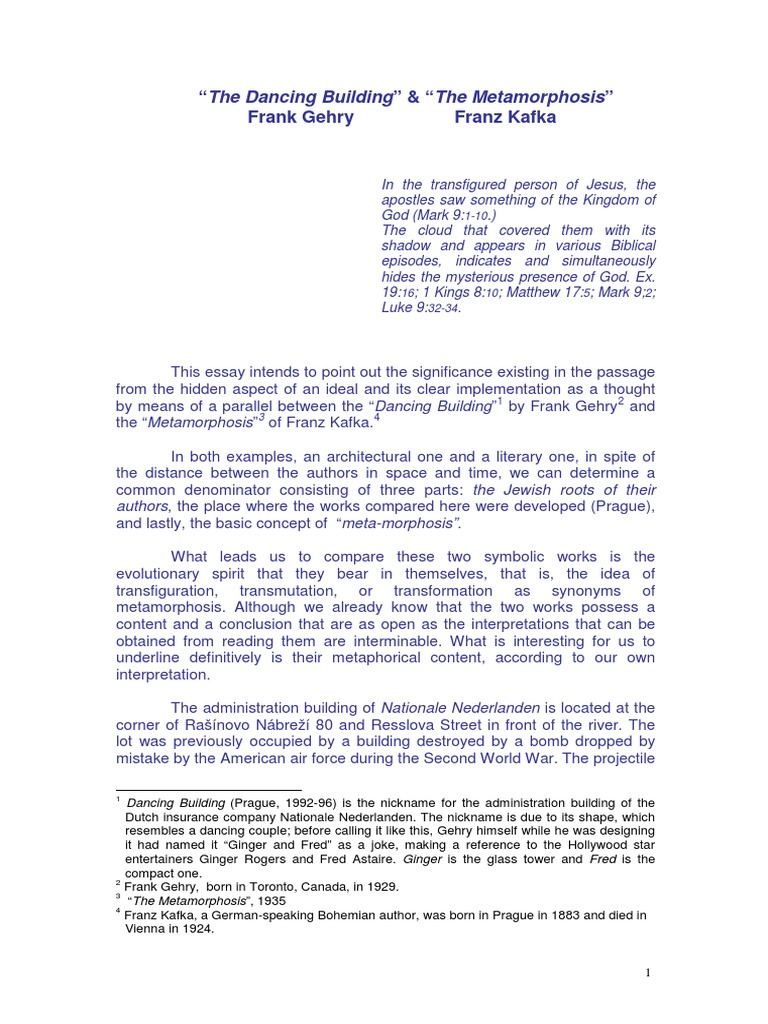 F - Gehry - F - Kafka (English) | PDF | Shape | The Metamorphosis