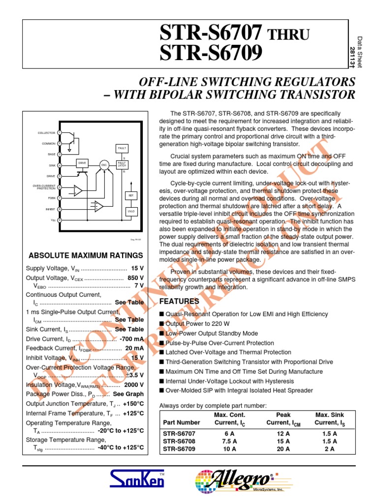 STR S6709 | PDF | Electrical Engineering | Electricity