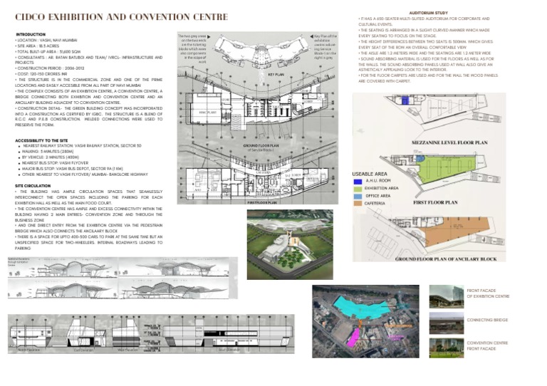 Cidco Exhibition and Convention Centre: Auditorium Study | PDF | Land ...