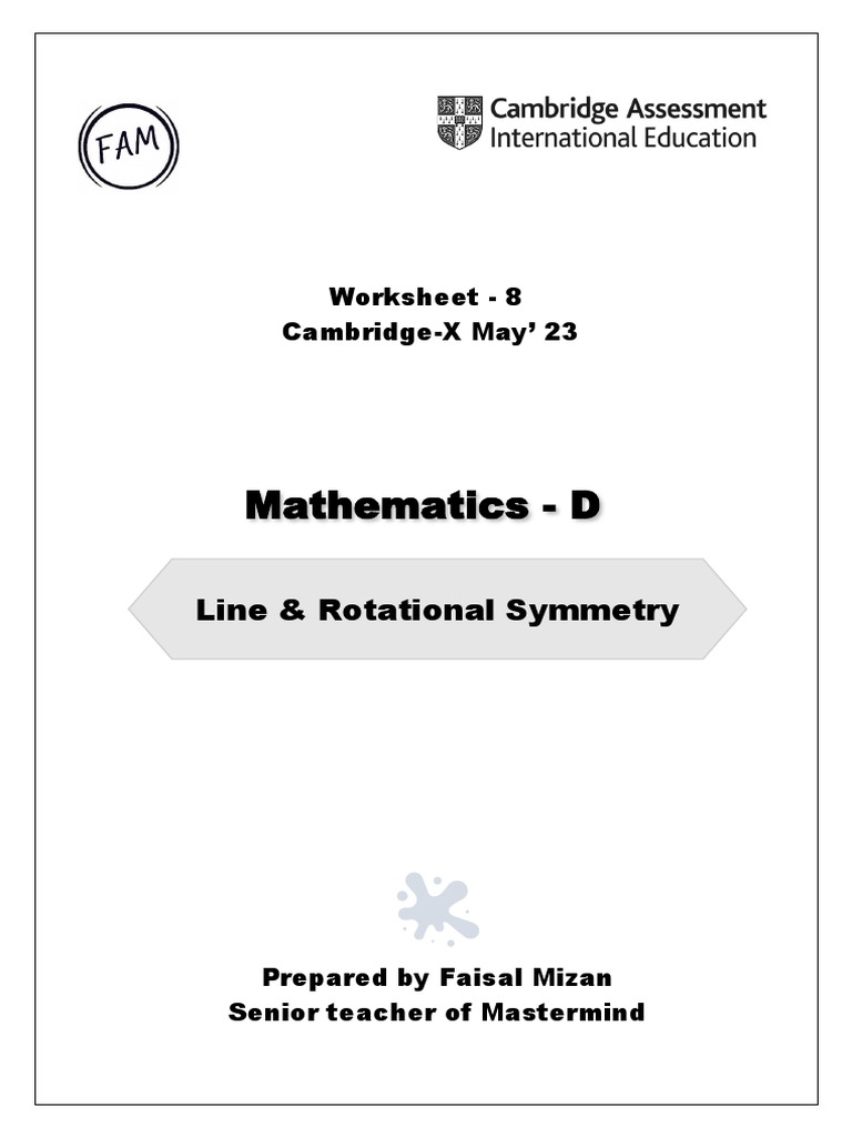 Line and Rotational Symmetry Worksheet | PDF | Shape | Symmetry