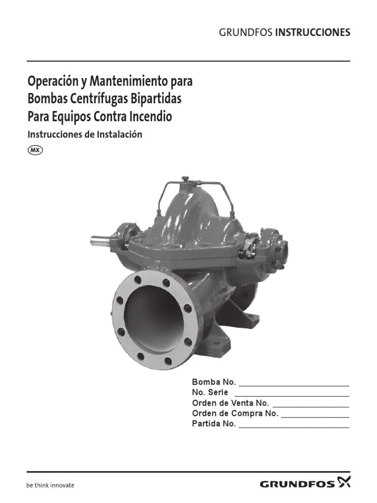 Operación y Mantenimiento para Bombas Centrífugas Bipartidas para Equipos Contra Incendio | PDF ...