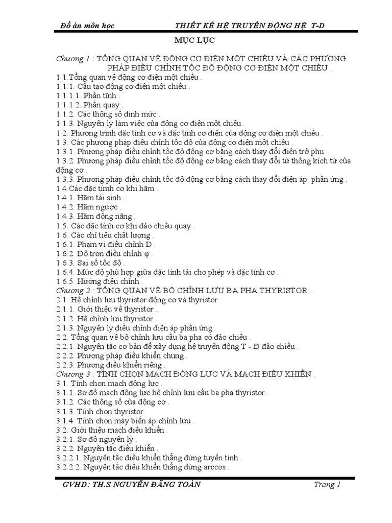 Dong Co Dien 1 Chieu | PDF